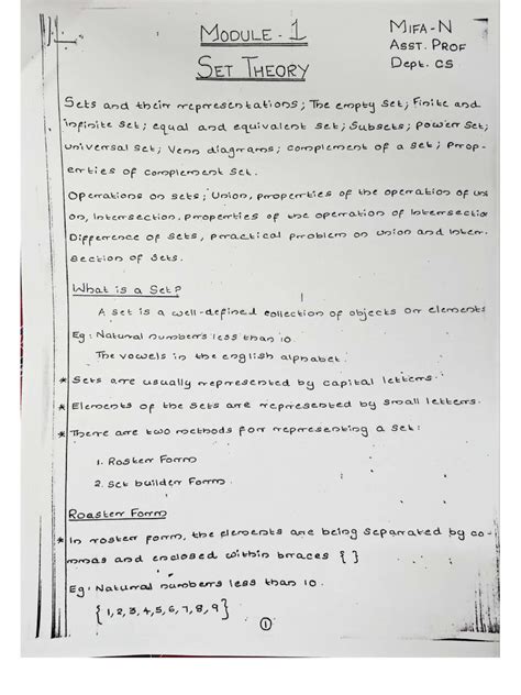 Module 1 Set Theory Pdf