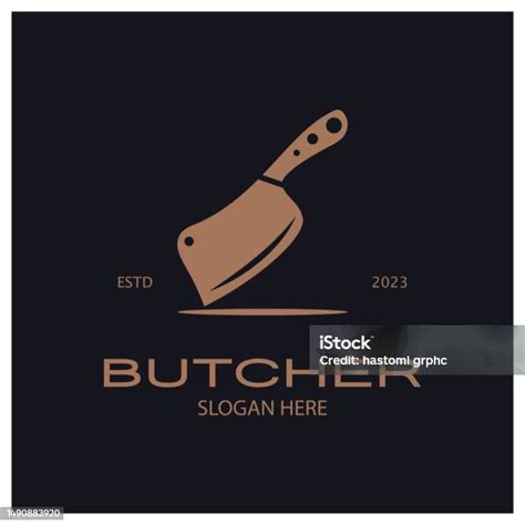 정육점 칼 빈티지 로고 일러스트 요리사 칼 로고 템플릿 비즈니스 배지 레스토랑 도살장 정육점 카페 브랜드 및 칼 가게 현대적인