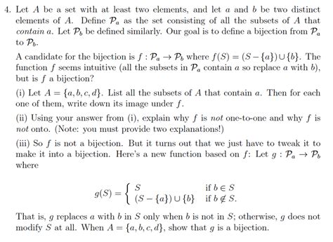 Solved Let A Be A Set With At Least Two Elements And Let Chegg