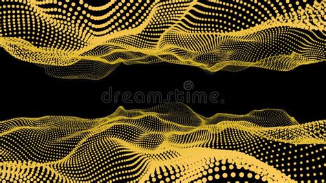 Dynamic Particles Wave From Nodes 3d Sea Flow Stock Illustration