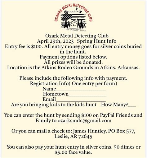Ozark Metal Detecting Club Spring Hunt Metal Detecting Directory