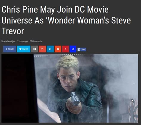 익스트림무비 크리스 파인 Dc 원더우먼 출연설