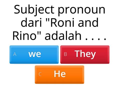 Subject Pronoun Quiz