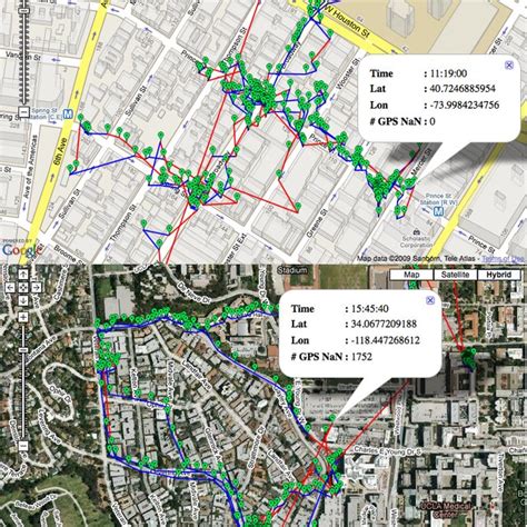 A Webpage Illustrating The GPS Coordinates On A Map Allowing Data