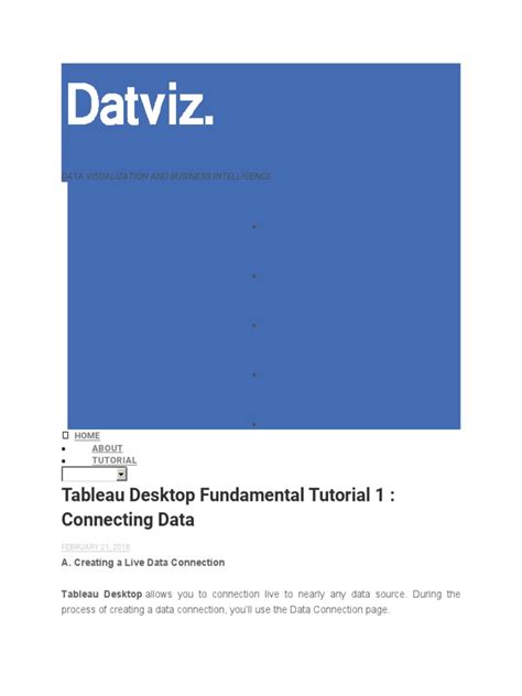 tableau desktop fundamental tutorial 1 connecting data data