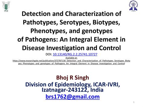 Detection And Characterization Of Pathotypes Serotypes Biotypes