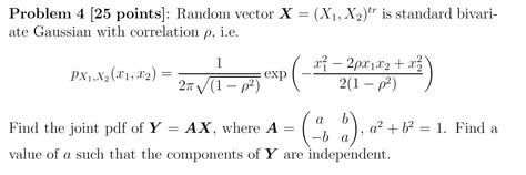 Solved Problem 4 25 Points Random Vector X X1 X2tr