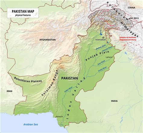 Pakistan Physical Map