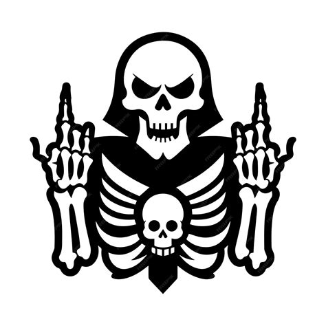Premium Vector A Black And White Image Of A Skeleton With A Gun