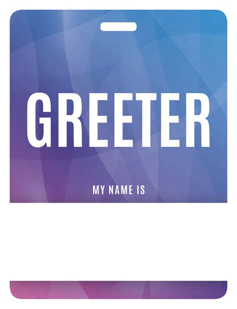 Bright Gradient Greeter Name Badge Church Other Outreach Marketing