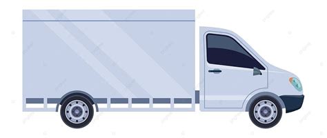 Box Truck Icon White Van Side View Empty Object Auto Vector Empty