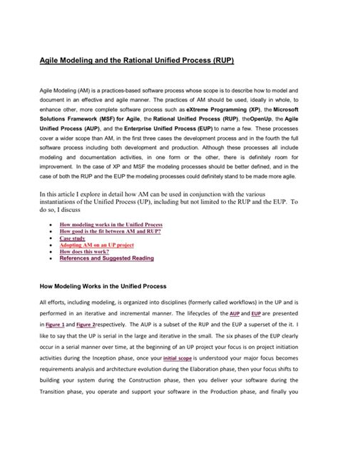 Agile Modeling And The Rational Unified Process Pdf Computers
