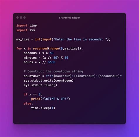how to create a countdown timer with python shahrome haider posted on the topic linkedin