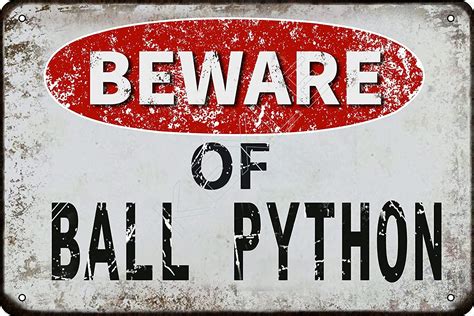 axxtinsing beware of ball python vintage metal tin sign retro funny tin