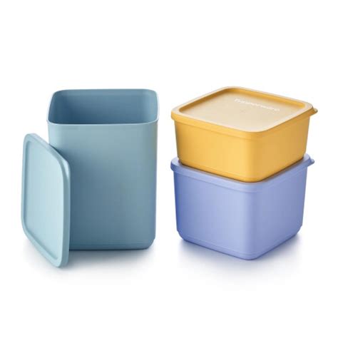 Tupperware Essentials Stacking Square Containers Food Storage