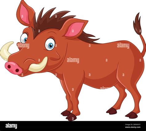 Cartoon Warthog On White Background Stock Vector Image And Art Alamy