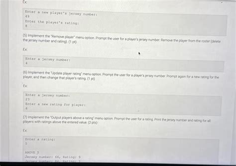 Solved Enter A New Players Jersey Number 49 Enter The