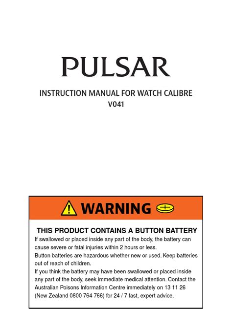 Instruction Manual For Watch Calibre V041 Pdf Scuba Diving Water