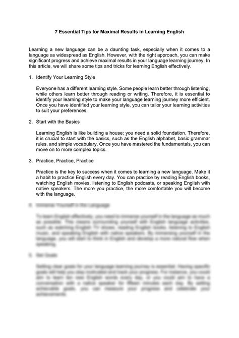 Solution 7 Essential Tips For Maximal Results In Learning English