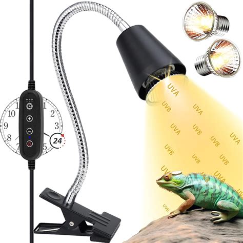 Amazon.com: UVA/UVB Reptile Light with Cycle Timer,Reptile Heat Lamp,Turtle Heat Light, Reptile ...
