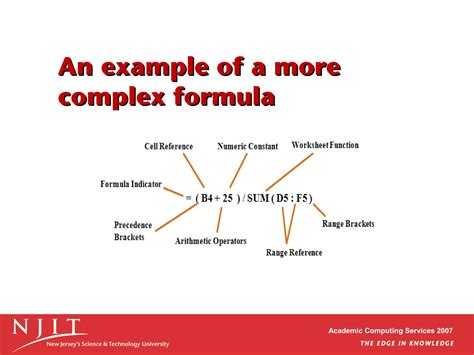 Excel 2003 Formulas Ppt
