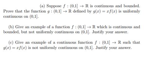 Solved A Suppose F 01 → R Is Continuous And Bounded