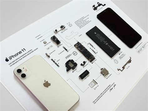 Iphone 11 Teardown Template Printable Phone Dissassembly Art Iphone