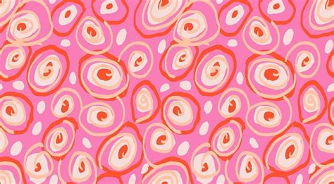 분홍색 배경에 독특한 소용돌이 유기적 모양이 있는 다채로운 추상적 인 완벽한 패턴 벡터 손 그려진 불규칙한 모양 원형 인쇄를 위한 현대 배경 장식 0명에 대한 스톡 벡터