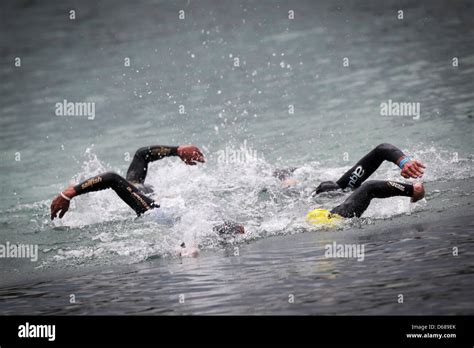 During The Ironman Frankfurt Triathletes Swim The Langener Waldsee In