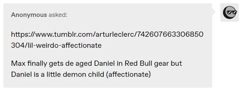 Well This Spiraled On Tumblr De Aged Daniel Sneakily Putting On Maxs Race Suit And Helmet