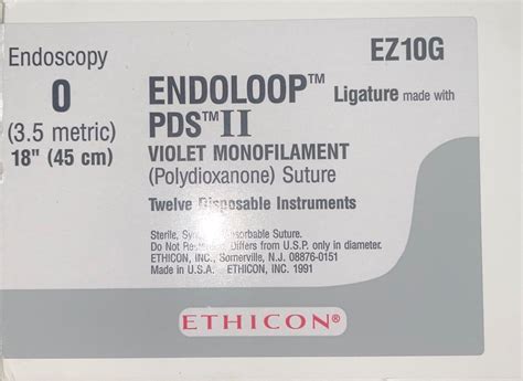 New Ethicon Ez10g Endoloop 0 Pds Box Of 12 Surgical Supplies For Sale