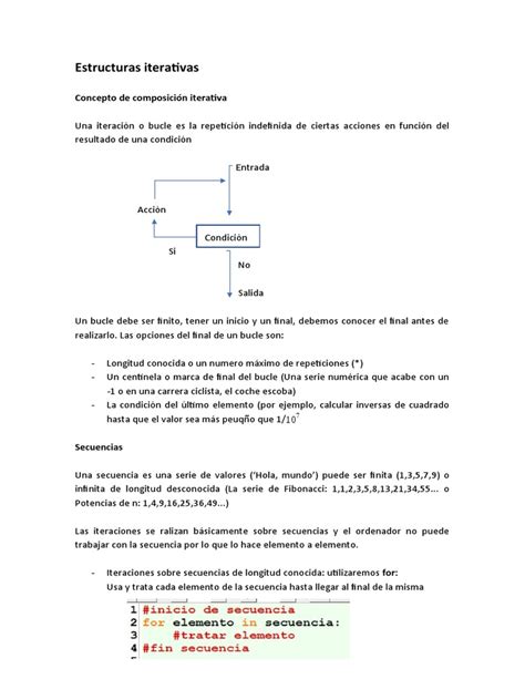 Estructuras Iterativas Y Esquemas Secuenciales Para La Resolución De