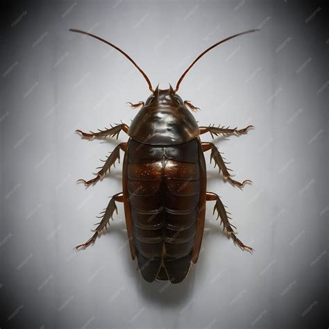 Close Up Of Creepy Cockroach Isolated On White Background Premium Ai