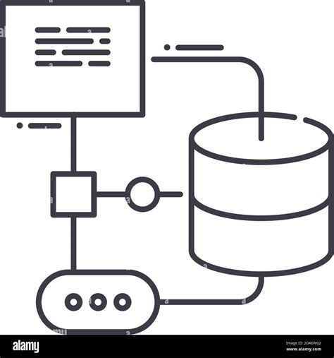 Algorithmus Symbol Lineare Isolierte Illustration Dünne Linie Vektor Web Design Zeichen