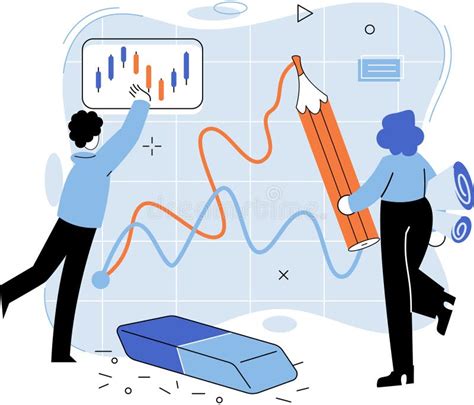 Stock Market Manipulation Characters Analyzing Stock Market Data To Control Financial Graphic