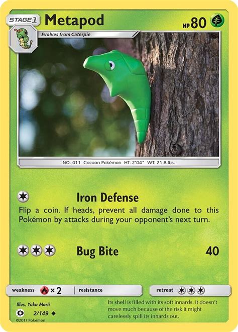 Metapod Sm Base Set Pokemon