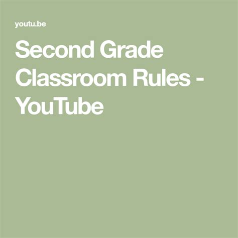 Second Grade Classroom Rules Youtube Classroom Rules Classroom Ideas Second Grade The
