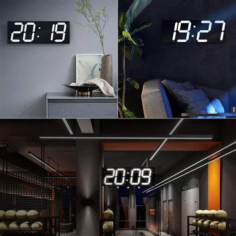 Miumaeov Digital Led Wall Clock Oversize Wall Clock With 6” Digital Remote Control Count Up