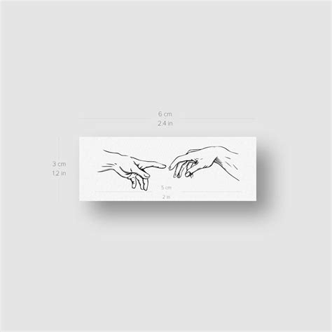 Minimalist Creation Of Adam Temporary Tattoo Set Of 3 Tatteco