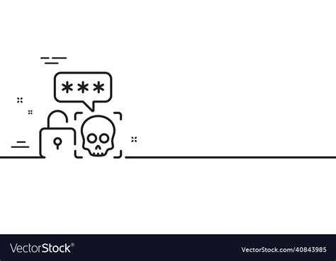 Cyber Attack Line Icon Ransomware Threat Sign Vector Image