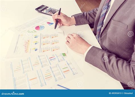 Businessman Show Analyzing Report Business Performance Stock Image