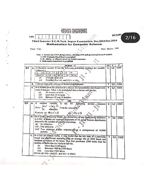 Bcs301 Question Paper Pdf