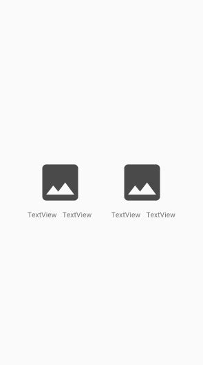 Android How To Align Two Objects To The Center Of The Imageview Stack Overflow