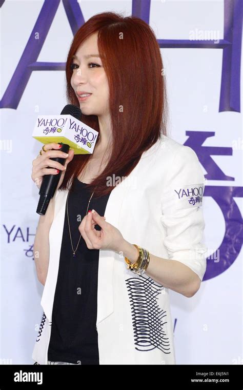 Taipei 21st Aug 2014 Singer Cindy Wang Attends A Commercial Event Held By Yahoo In Taipei On