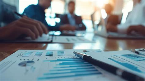 Premium Photo Business Meeting Charts And Graphs On A Table
