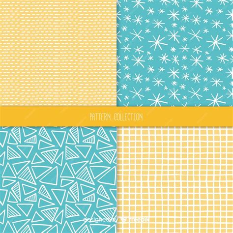 Set De Estampados De Texturas Dibujadas Vector Gratis