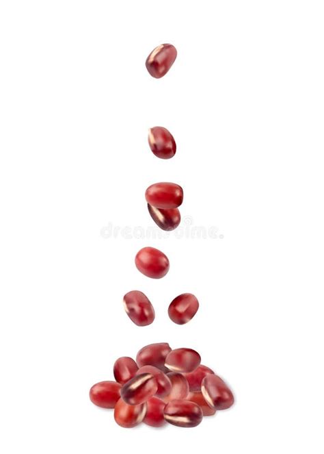 Red Adzuki Beans Raw Flying Aduki Bean Vigna Angularis Legume Seeds Levitate Falling Stock