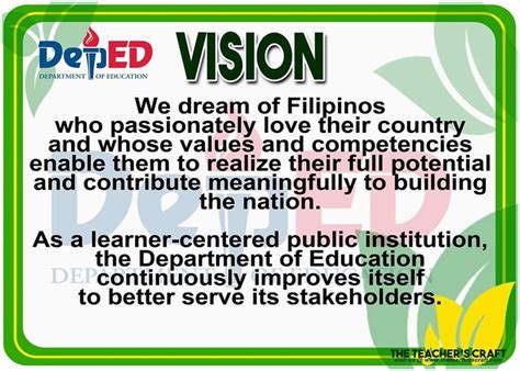 Deped Vision And Mission Deped Vision Department Of Education We