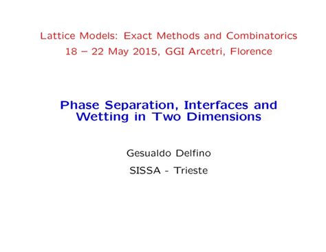 [ppt] Phase Separation Interfaces And Wetting In Two Dimensions Gesualdo Powerpoint