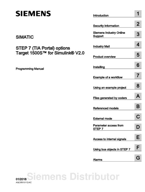 Fillable Online Siemens Simatic Target 1500s For Simulink V20